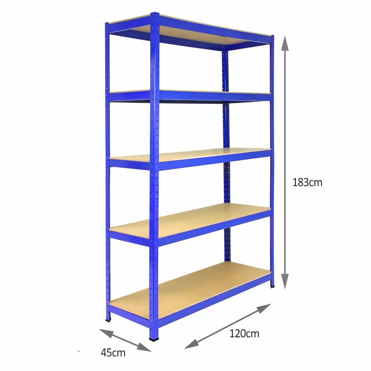 Bulldog 120cm x 45cm 5 Tier Shelving in Blue