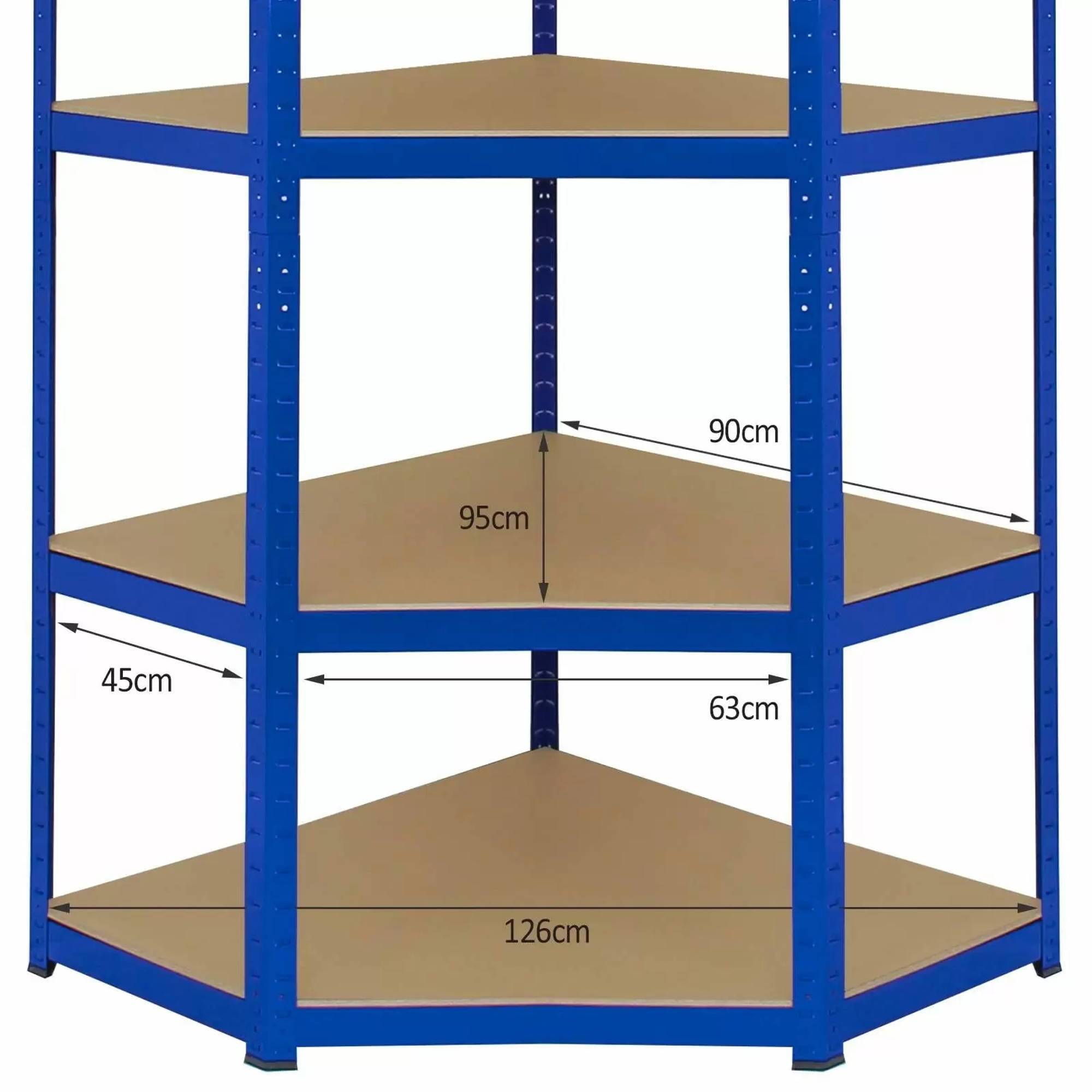 Bulldog 90cm 5 Tier Corner Racking in Blue