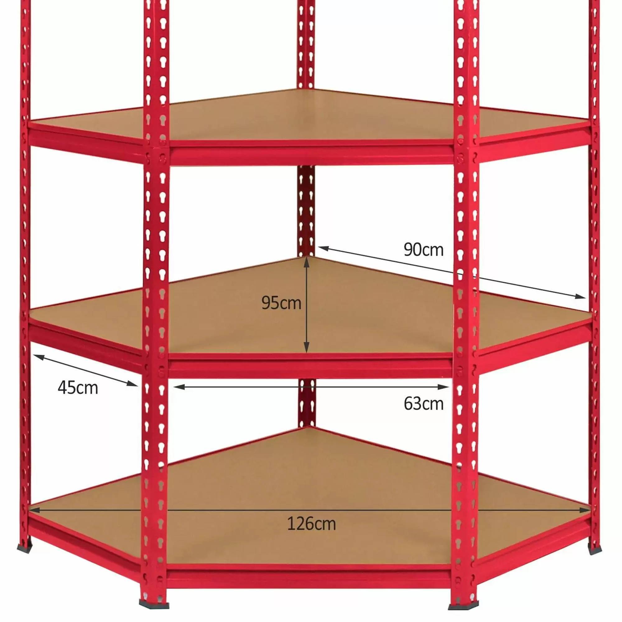 Bulldog 90cm 5 Tier Corner Racking in Red