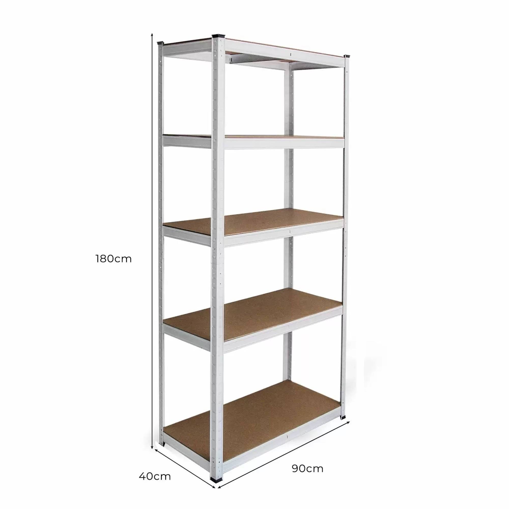 Bulldog 90cm x 40cm 5 Tier Shelving in White Set of 3