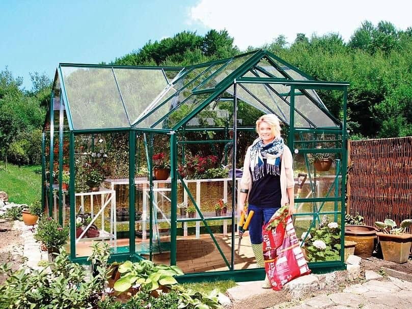 Eden Orangery Green Greenhouse Toughened