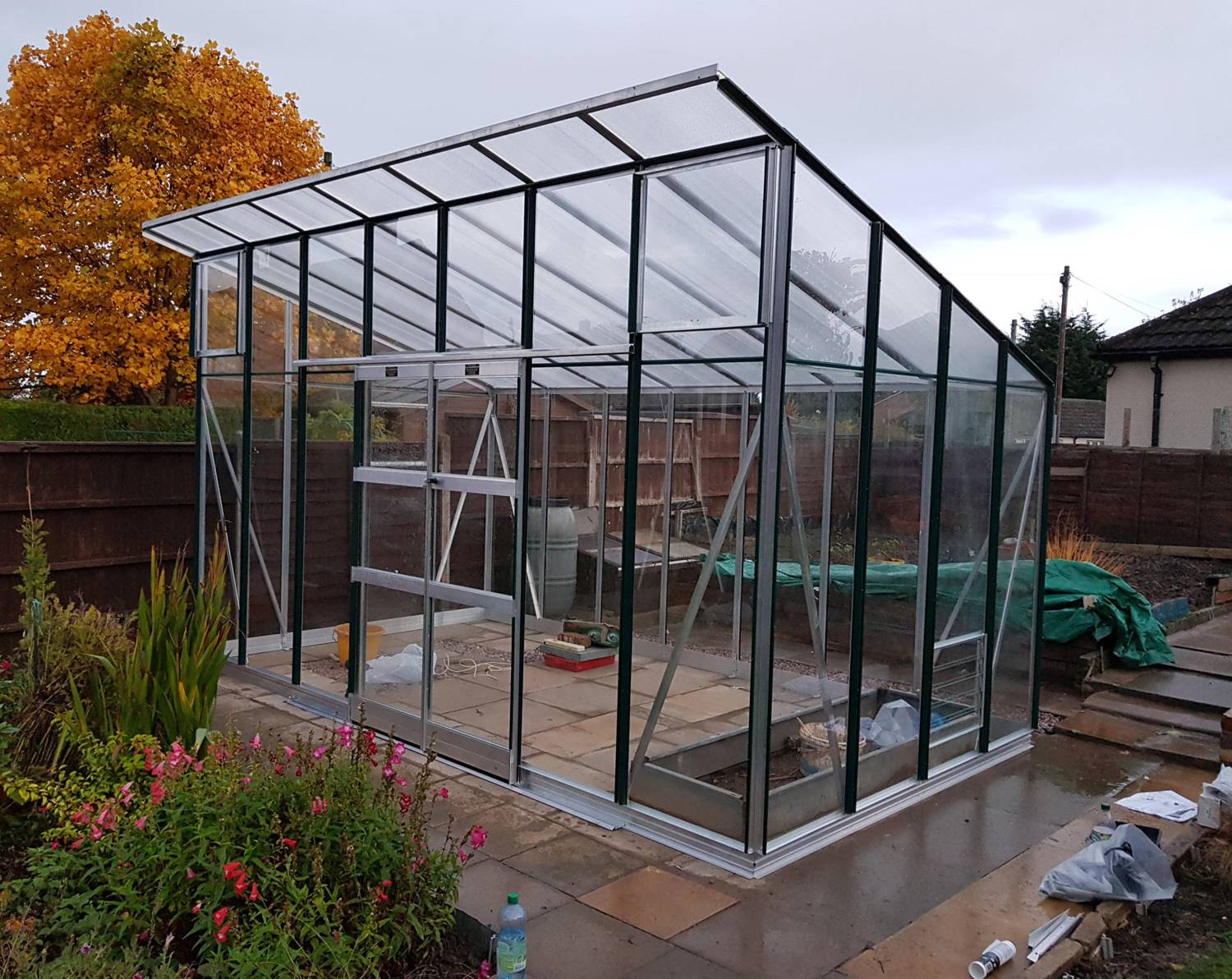 Elite Edge 8x12 Pent Roof Greenhouse Toughened