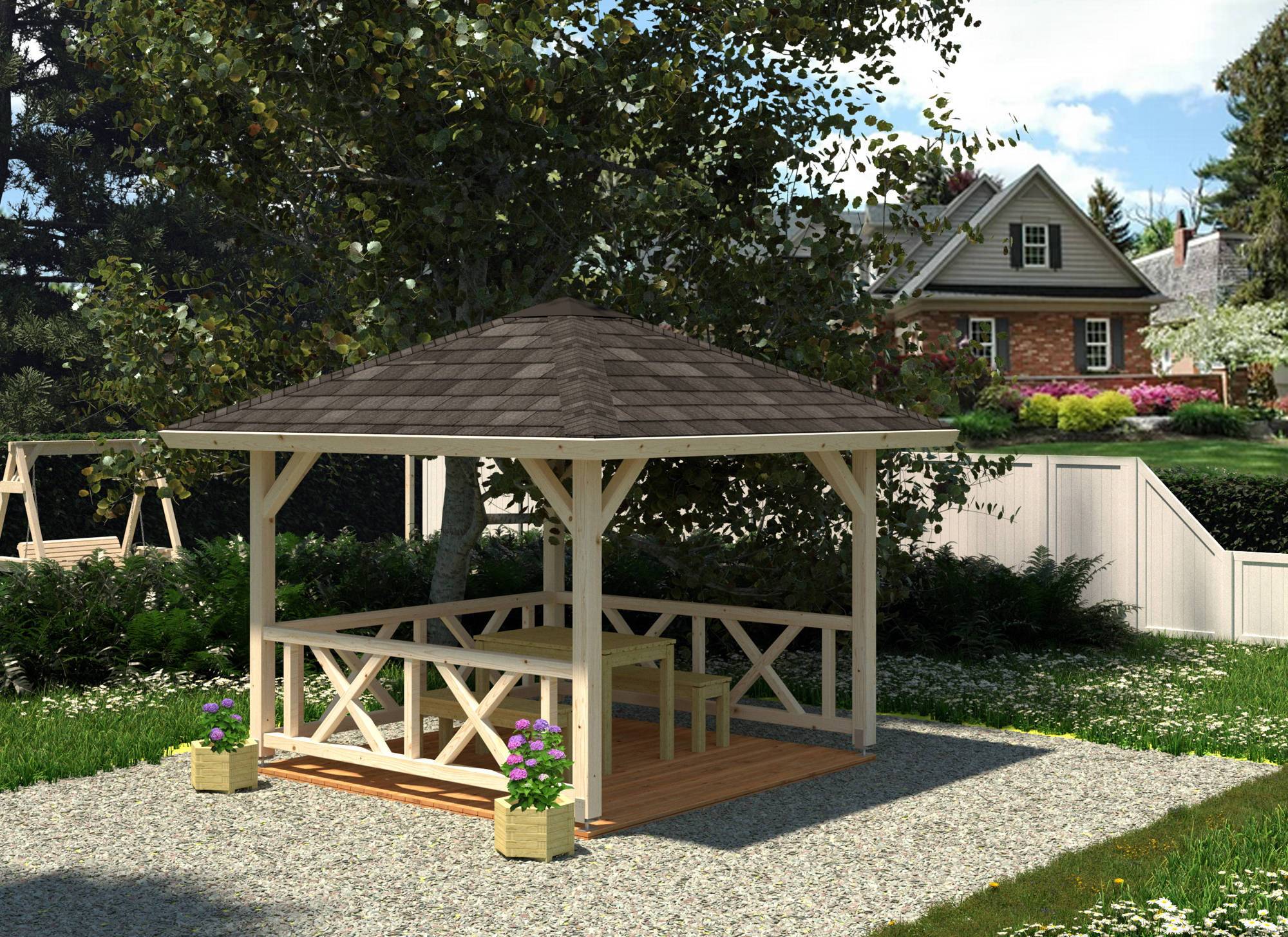 Palmako Betty 3x3m Wooden Pavillion | Greenhouse Stores