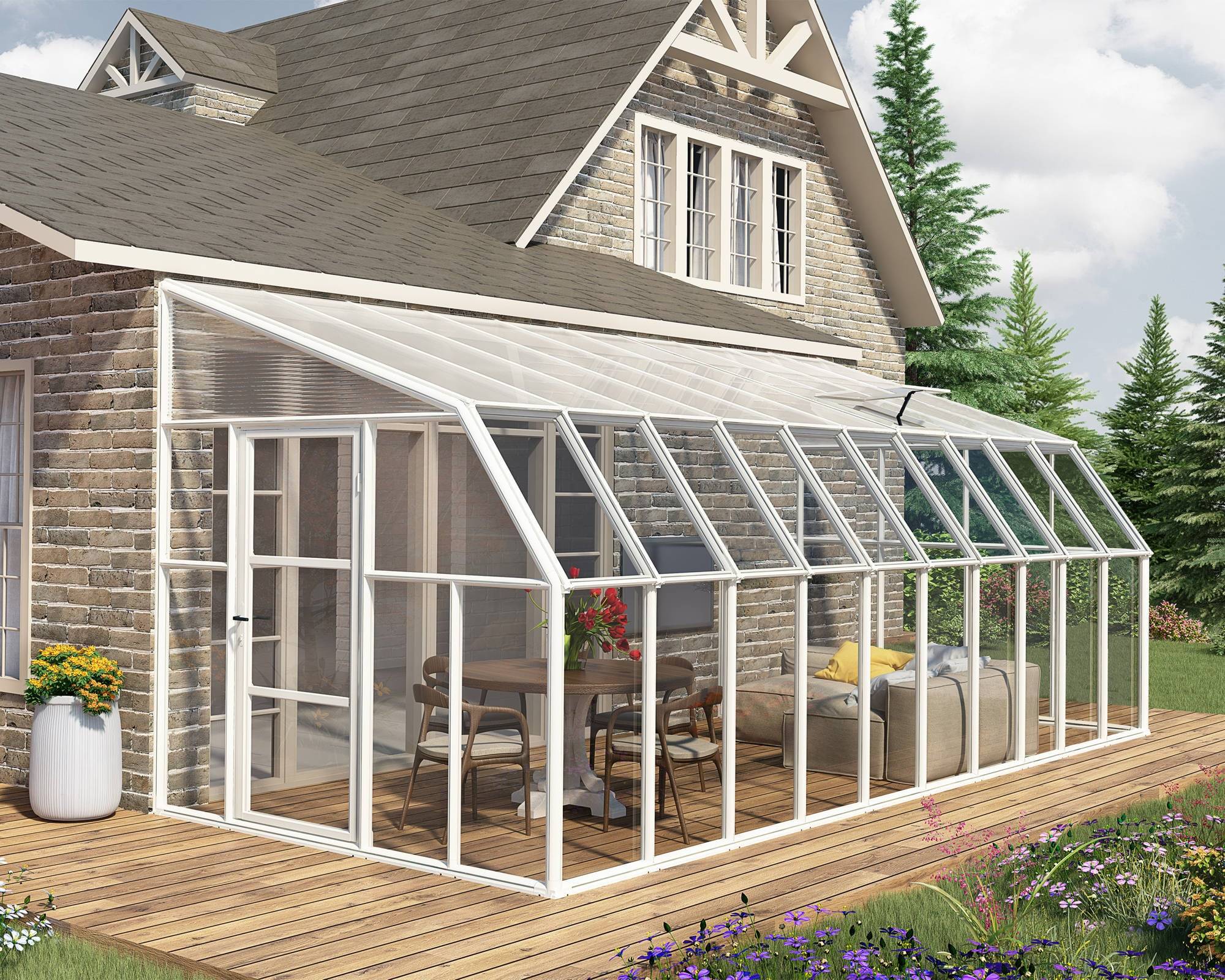 Palram Canopia Sun Room 8x20 Lean to Greenhouse