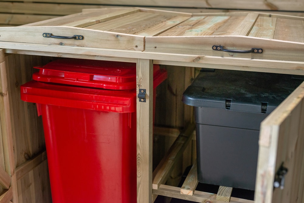 Garden Village Single Wheelie Bin & Double Recycle Box Store 240 Litre