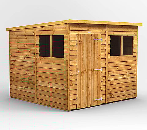 Power 8x8 Overlap Pent Wooden Shed | Greenhouse Stores