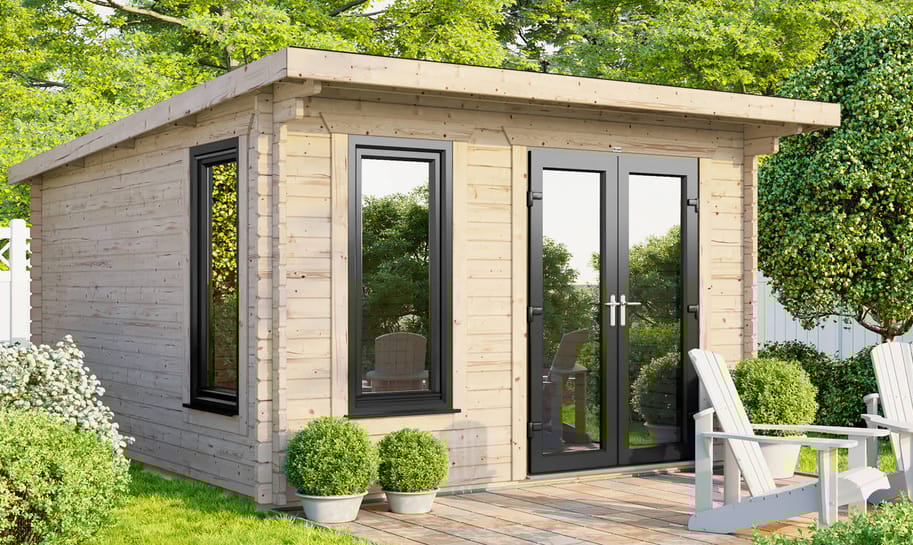 Power 12x12 Pent Log Cabin 44mm | British Made