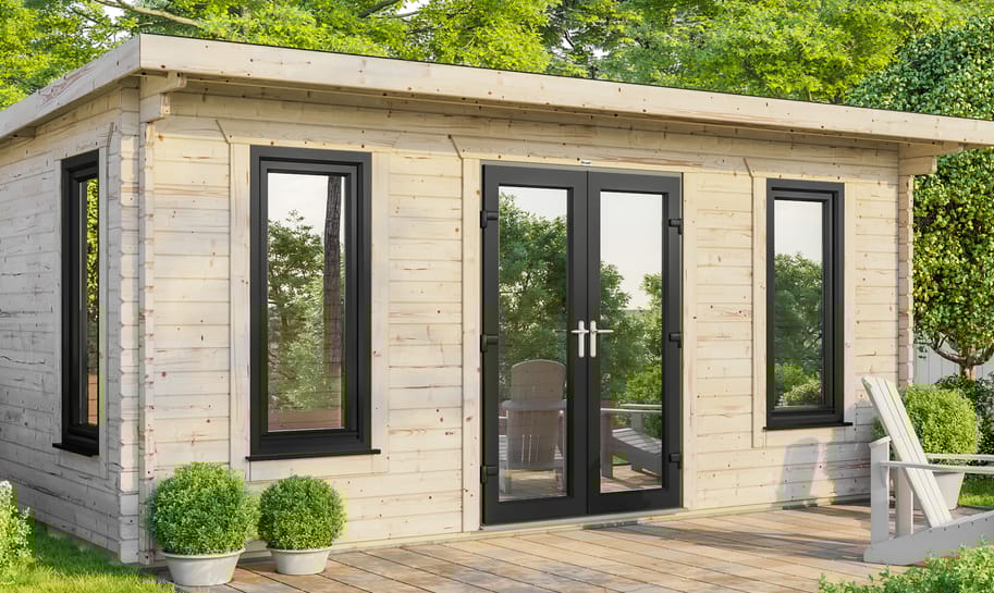 Power 20x14 Pent Log Cabin 44mm | British Made