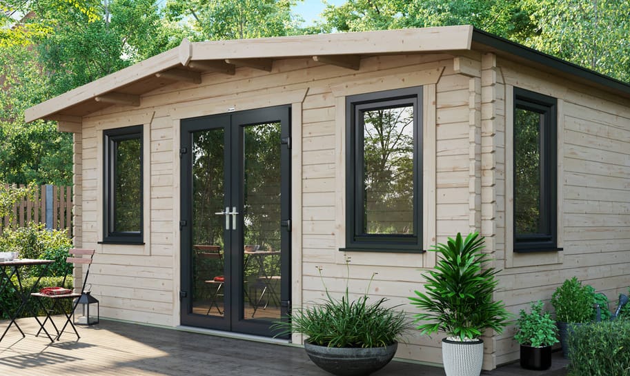 Power 14x16 Chalet Log Cabin 44mm | British Made