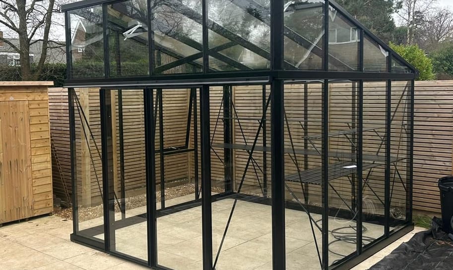 8x14 Janssens Modern Pent Roof Greenhouse | High Quality