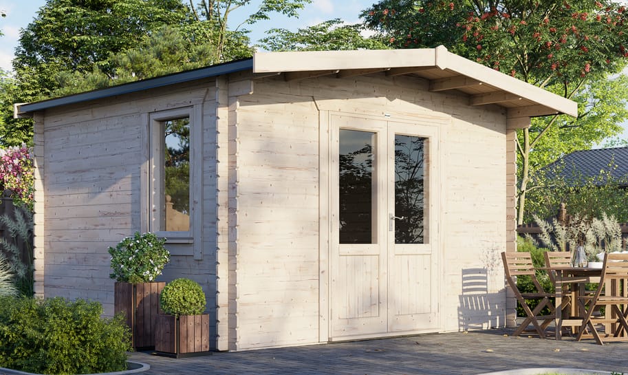 Power 12x14 Chalet Log Cabin 28mm | British Made