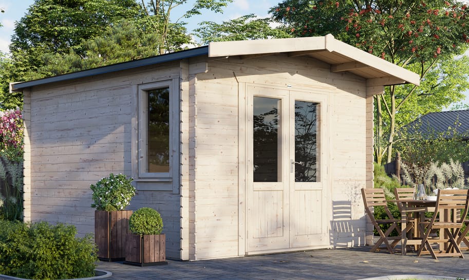 Power 14x12 Chalet Log Cabin 28mm | British Made