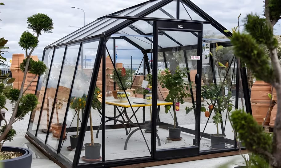 ACD 10x10 Sloping Wall Greenhouse Black | Winter SALE
