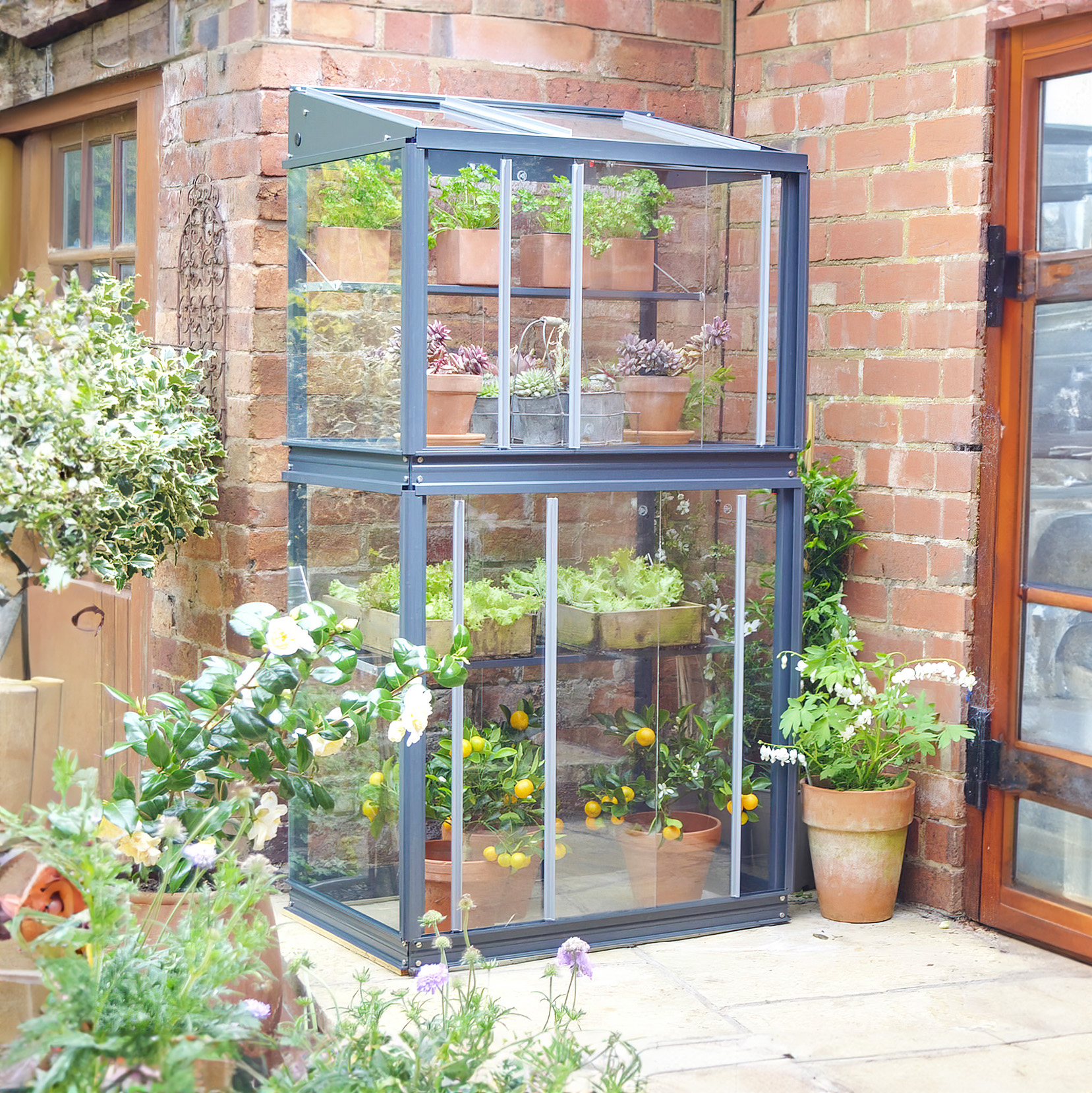 2x3 Access City Growhouse Mini Greenhouse in Anthracite Grey