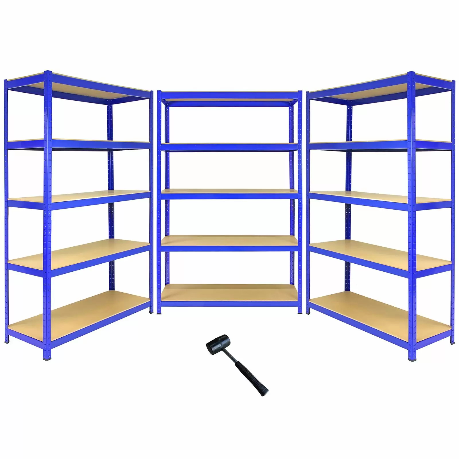 Bulldog 120cm x 45cm 5 Tier Shelving in Blue Set of 3