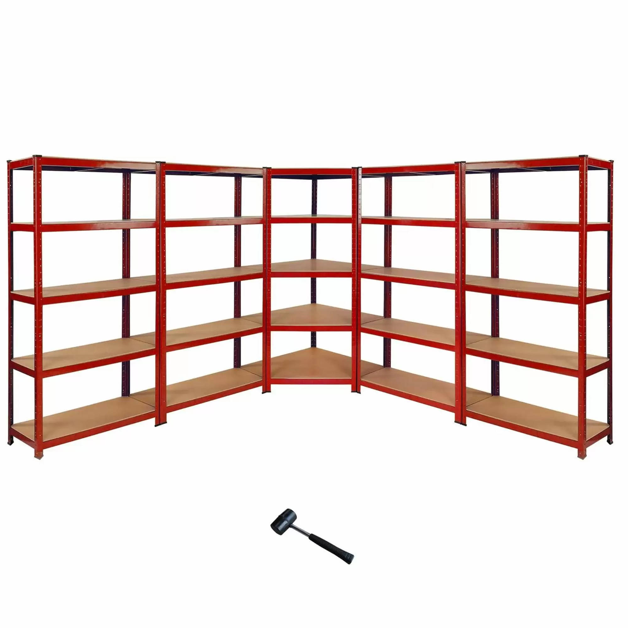 Bulldog 90cm 5 Tier Large Corner Racking Set in Red