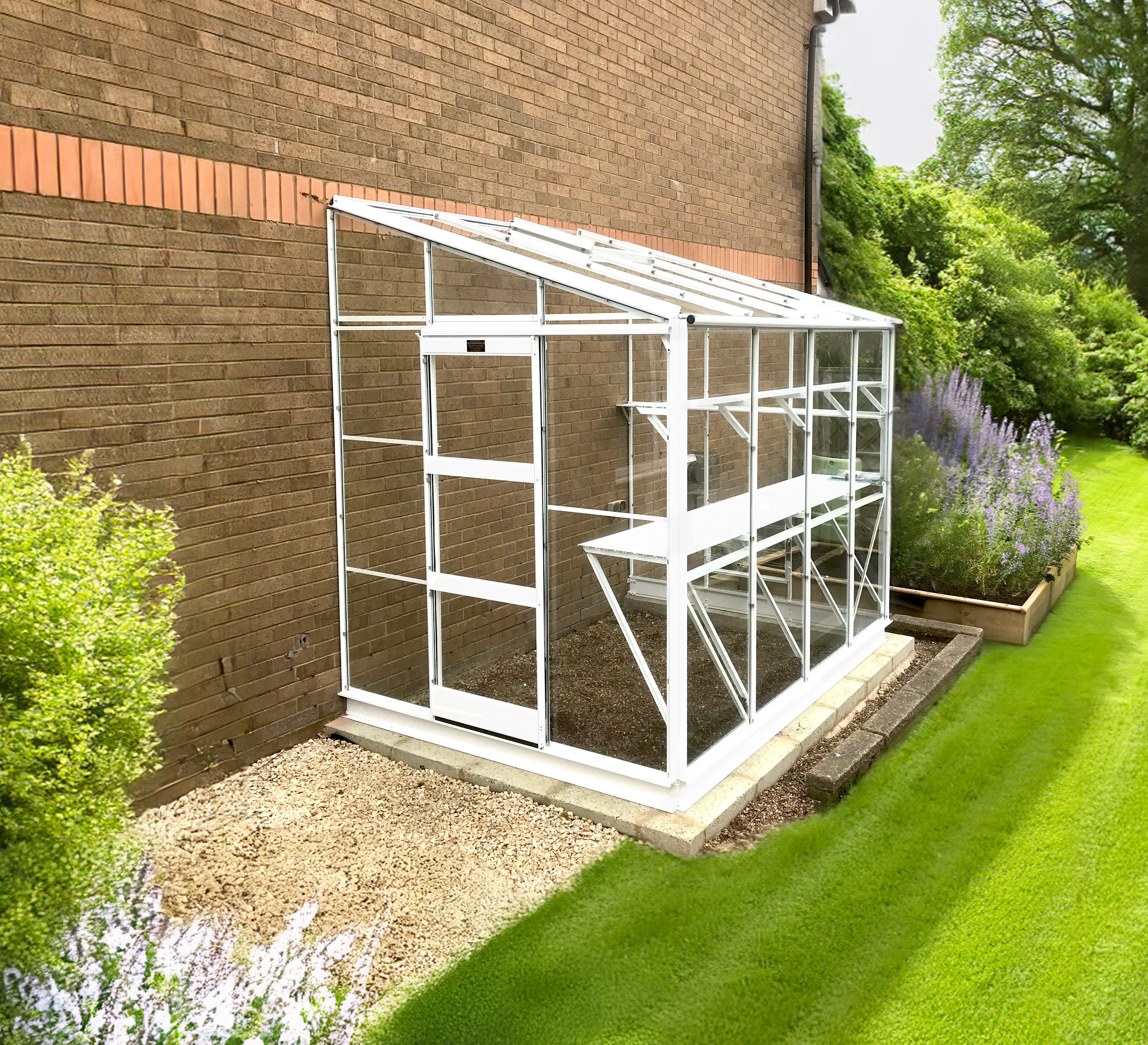 Eave Lean To Greenhouse Elite High Eave 6' 3" Wide :: Elloughton
