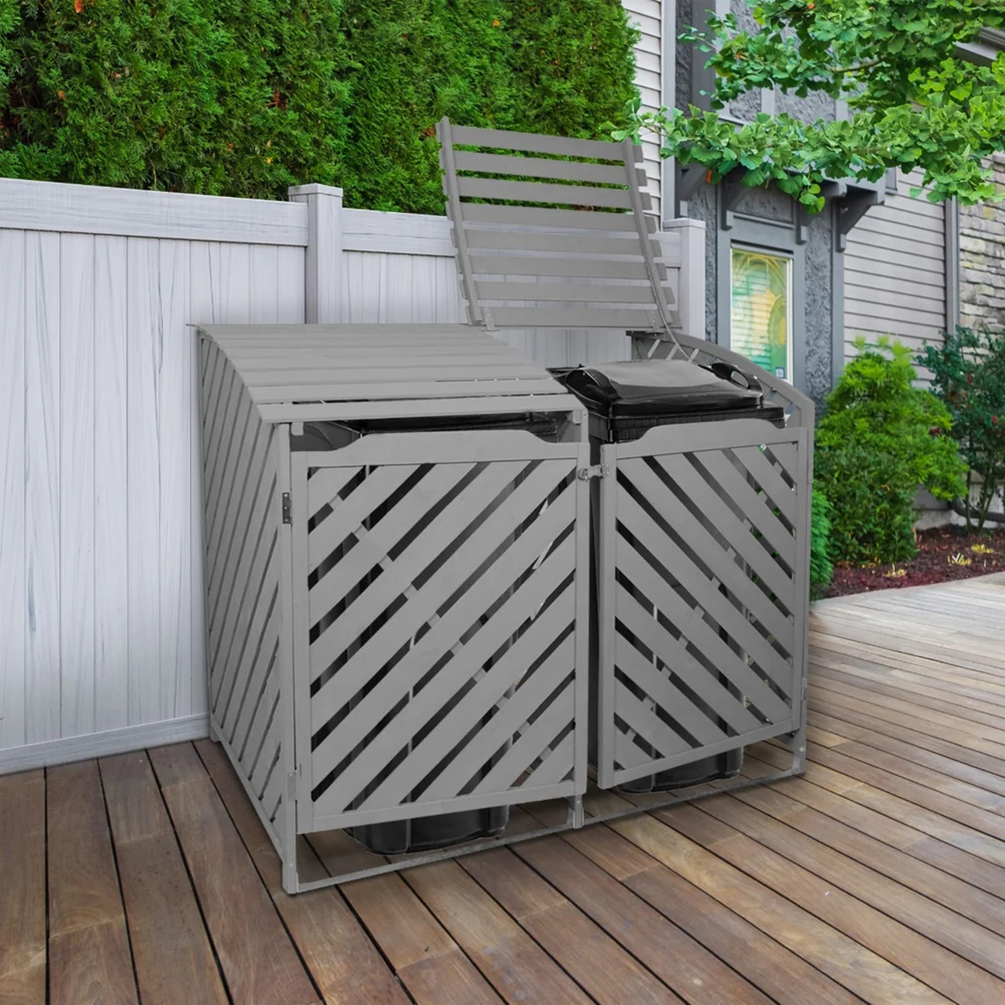 Lichfield Double Wheelie Bin Storage Grey | Winter SALE