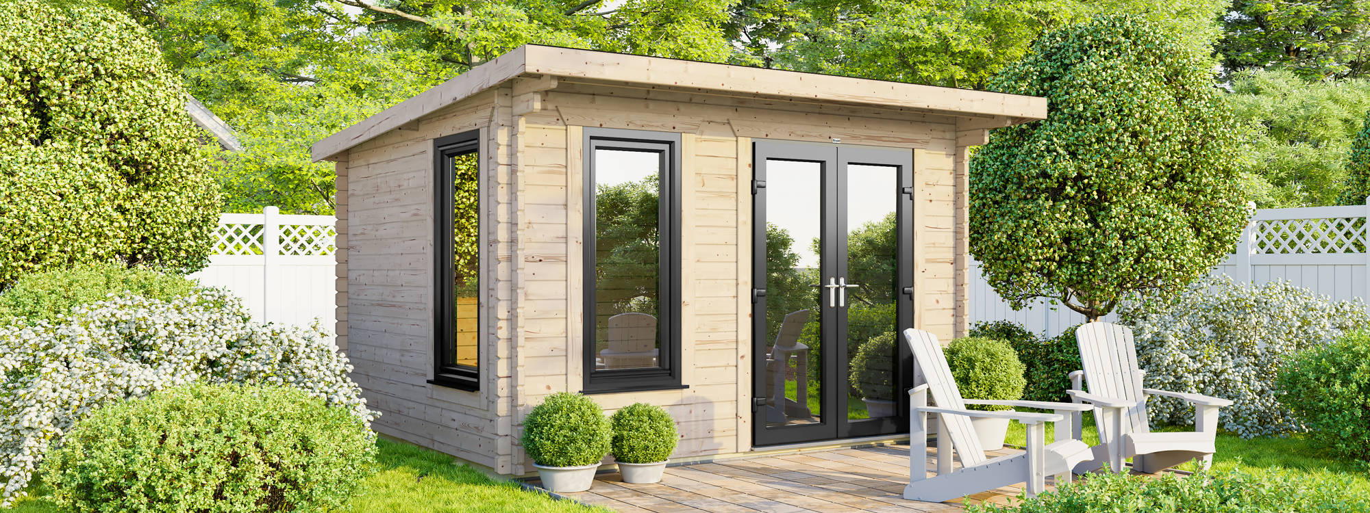 Power 12x8 Pent Log Cabin 44mm | 15% OFF SALE